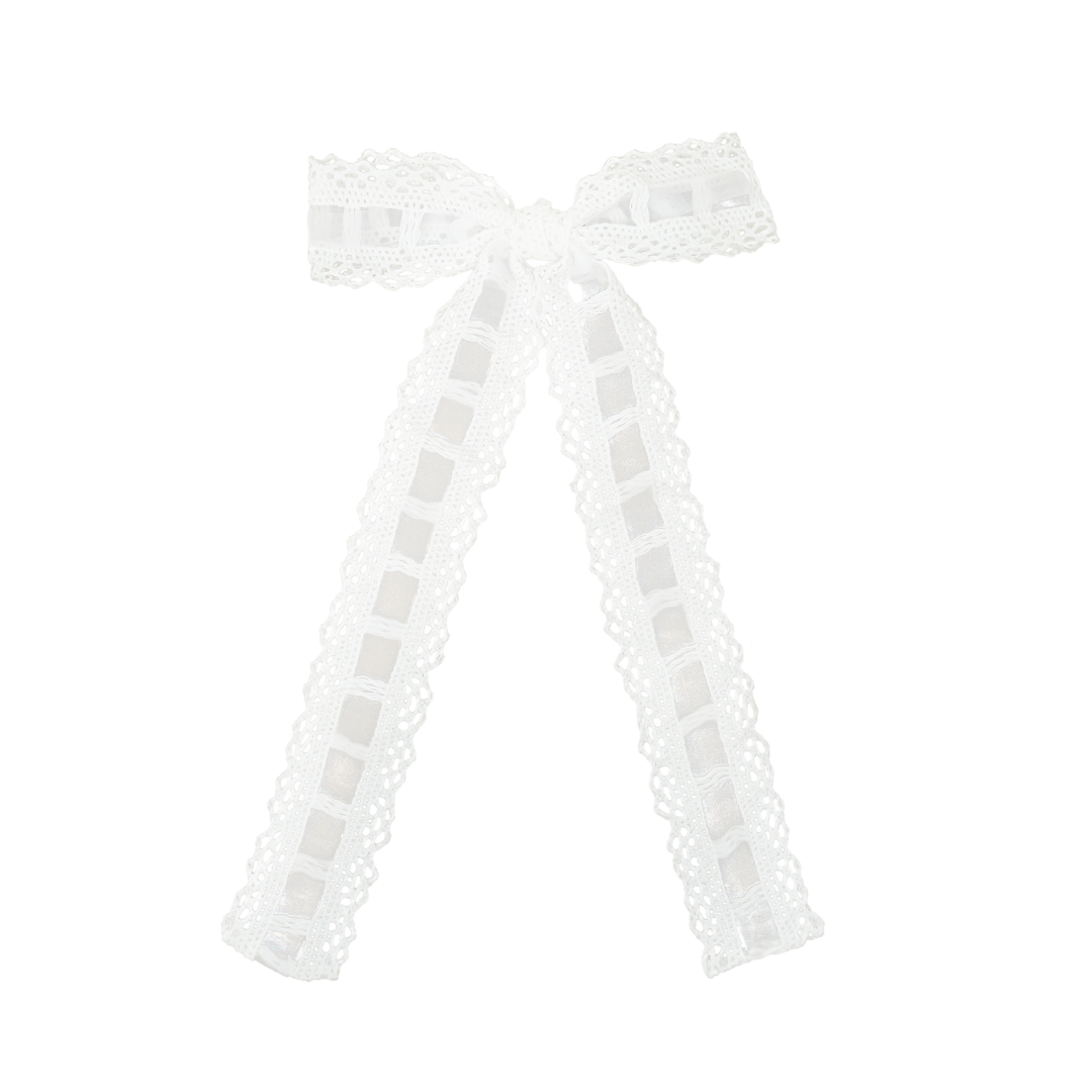 White Lace Ribbon Bow